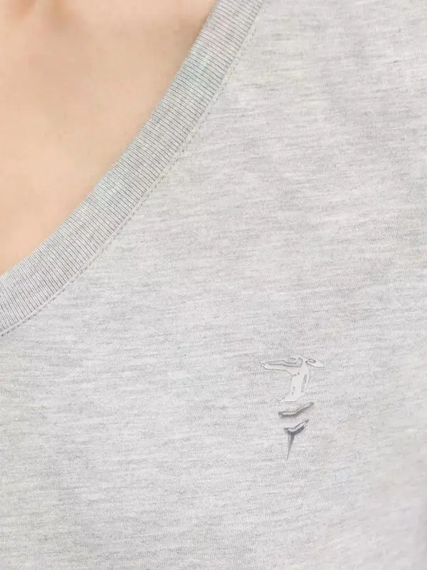 TRUSSARDI V-neck Logo Print T-shirt