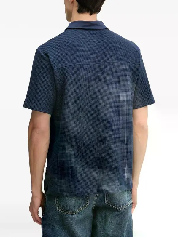 TRUSSARDI Waffle-knit Short-sleeve Polo Shirt