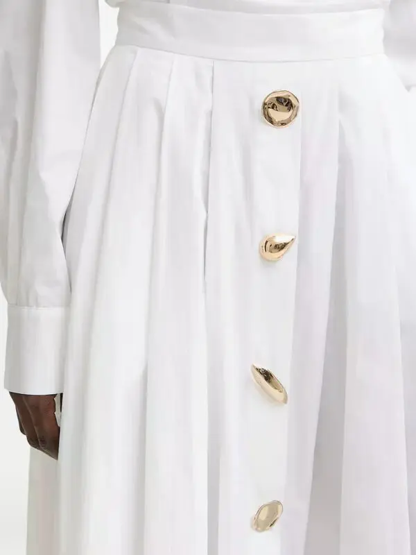 SIMONA CORSELLINI Pleated Skirt With Gold-tone Hardware