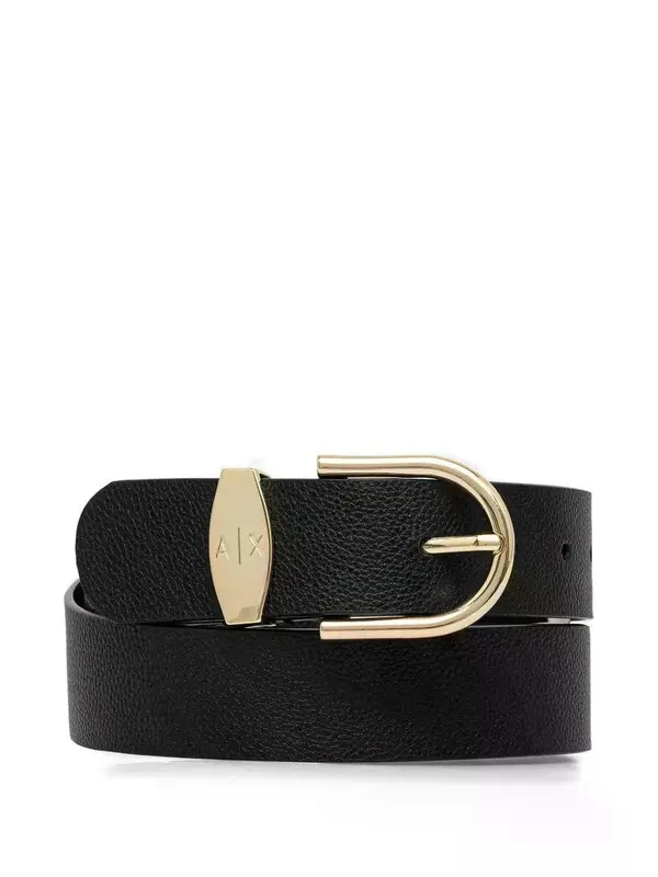 Armani Exchange Logo Detail Belt - Black