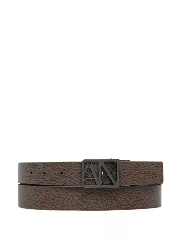 Armani Exchange Logo Plaque Belt - Brown