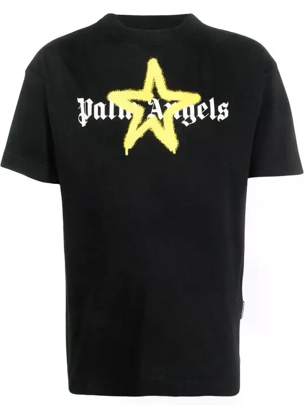 Palm Angels Star Sprayed Logo-print T-shirt