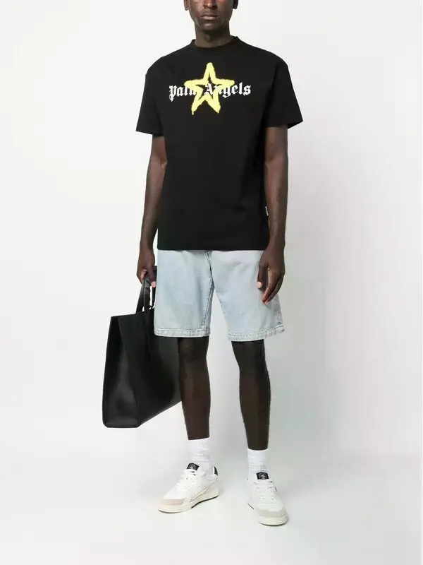 Palm Angels Star Sprayed Logo-print T-shirt