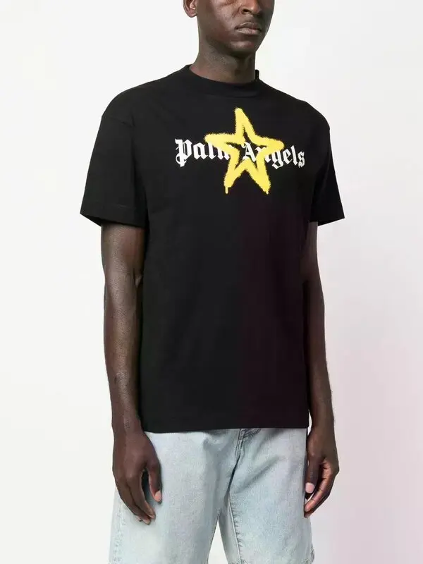 Palm Angels Star Sprayed Logo-print T-shirt