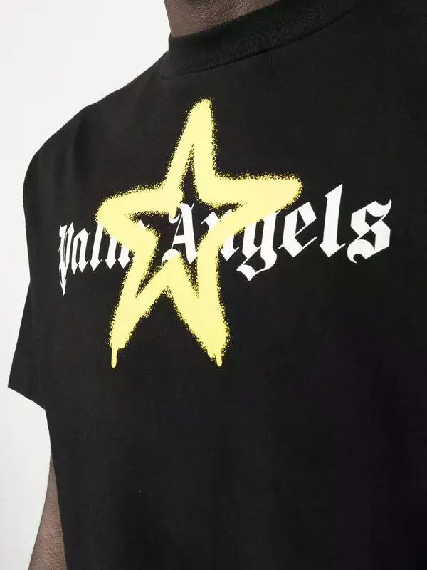 Palm Angels Star Sprayed Logo-print T-shirt