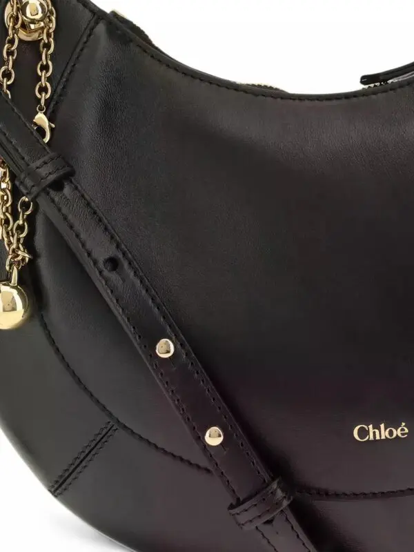 Chloé Marcie Logo-print Shoulder Bag - Black