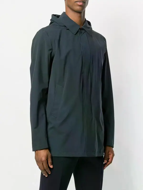 Herno Hooded Raincoat - Blue