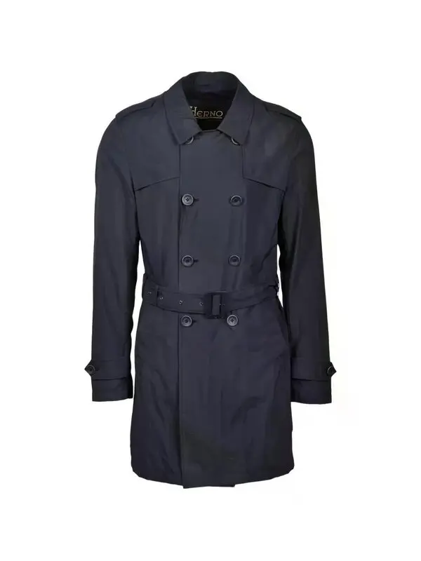 Herno Mid-length Trench Coat - Blue