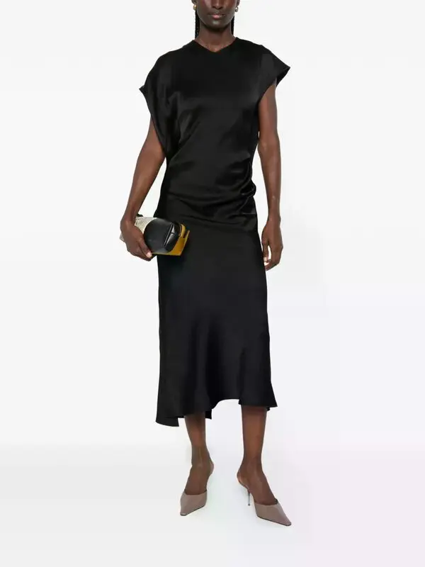 Victoria Beckham Sleeveless V-neck Midi Dress - Black