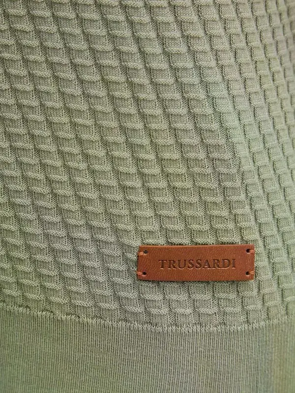 TRUSSARDI Textured-knit Polo Shirt