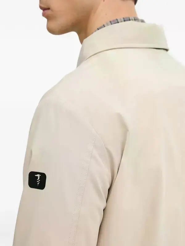 TRUSSARDI Logo Patch Button-up Coat
