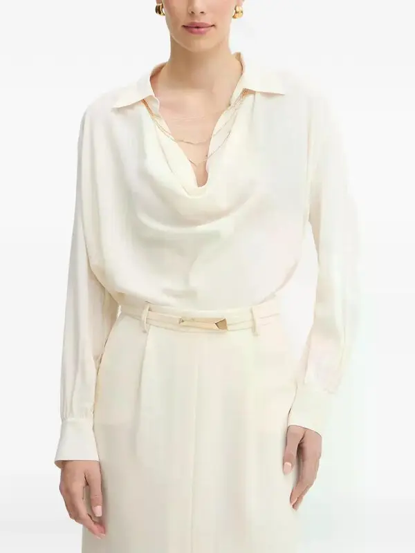 SIMONA CORSELLINI Draped Blouse With Chain Embellishment