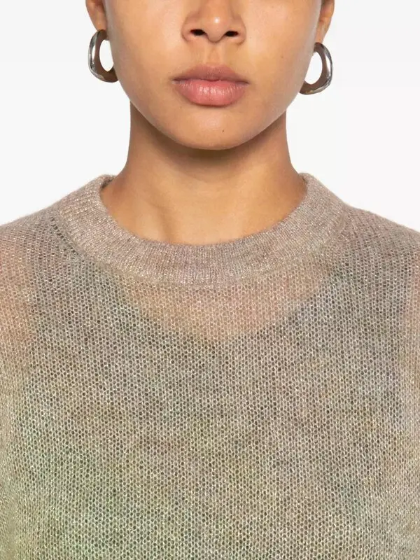 Brunello Cucinelli Beige Sheer Crew Neck Vest