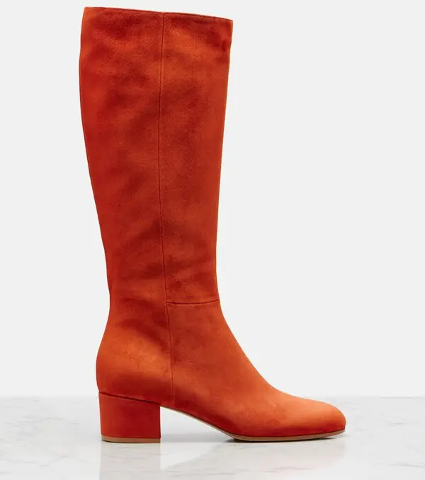GIANVITO ROSSI Joelle Suede Knee-high Boots - Orange