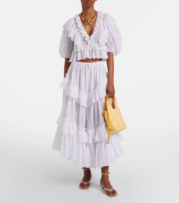 Chloé Stripy Mini Jacquard Top-handle Bag - Yellow