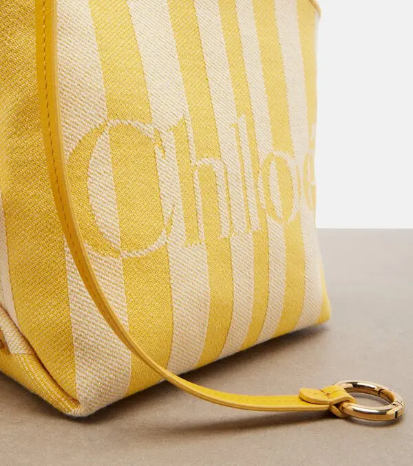 Chloé Stripy Mini Jacquard Top-handle Bag - Yellow