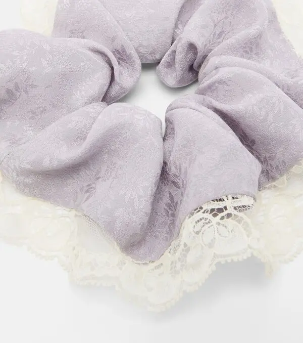 Chloé Lace-trimmed Silk Jacquard Scrunchie