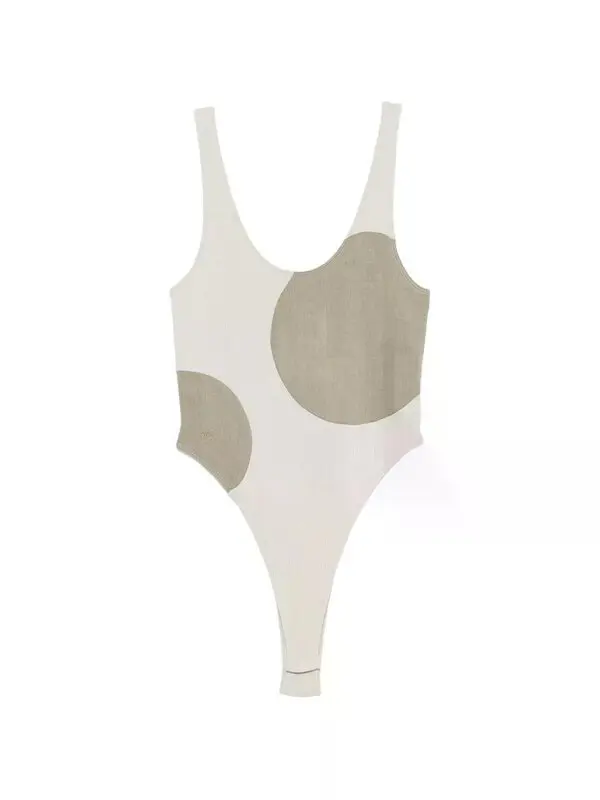 OPEN YY Polka-dot Bodysuit - Neutrals