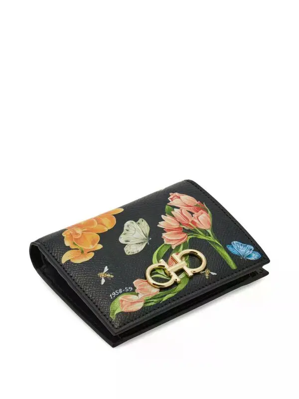 FERRAGAMO Gancini Floral-print Wallet