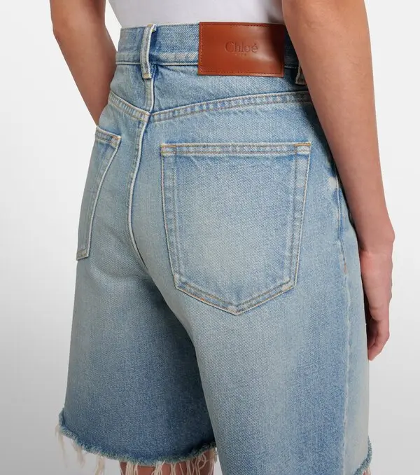 Chloé Faded Denim Shorts
