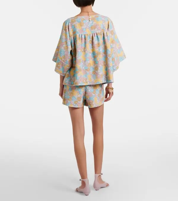 Chloé Floral Cotton Terry Shorts