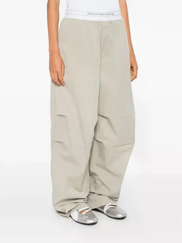 Alexander Wang Logo-elastic Pleated Knee Trousers