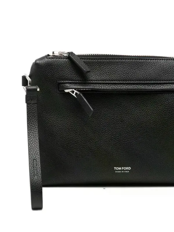 TOM FORD Grained Leather Wrist-strap Clutch Bag