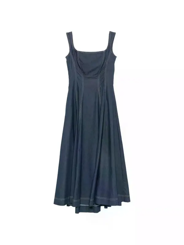 CRIDA MILANO Glicine Contrast-stitch Midi Dress - Blue