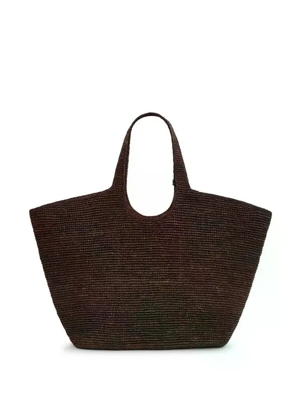 ANINE BING Lili Woven Raffia Tote Bag - Brown