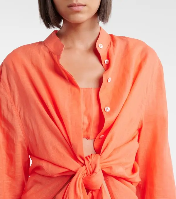 Alaïa Layered Cotton And Linen Shirt