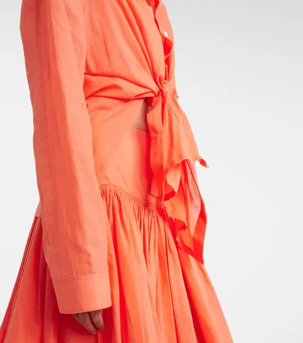 Alaïa Layered Cotton And Linen Shirt