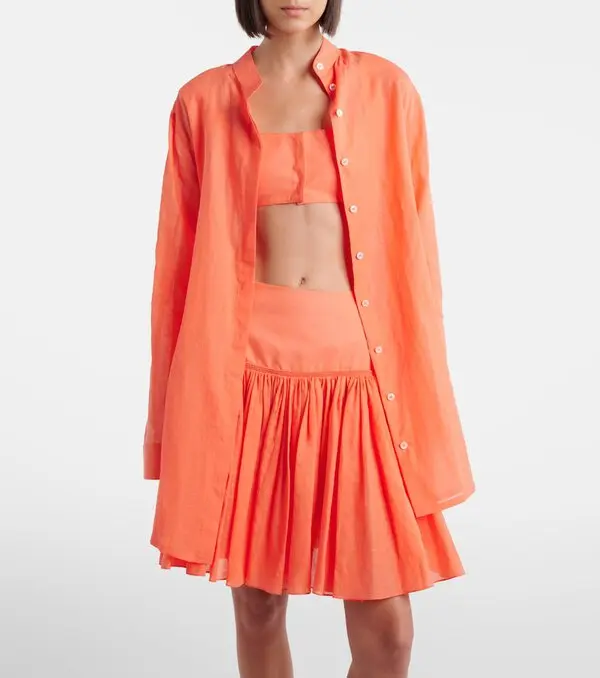 Alaïa Layered Cotton And Linen Shirt