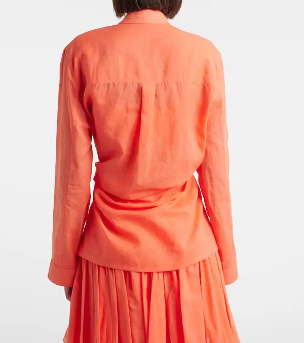 Alaïa Layered Cotton And Linen Shirt