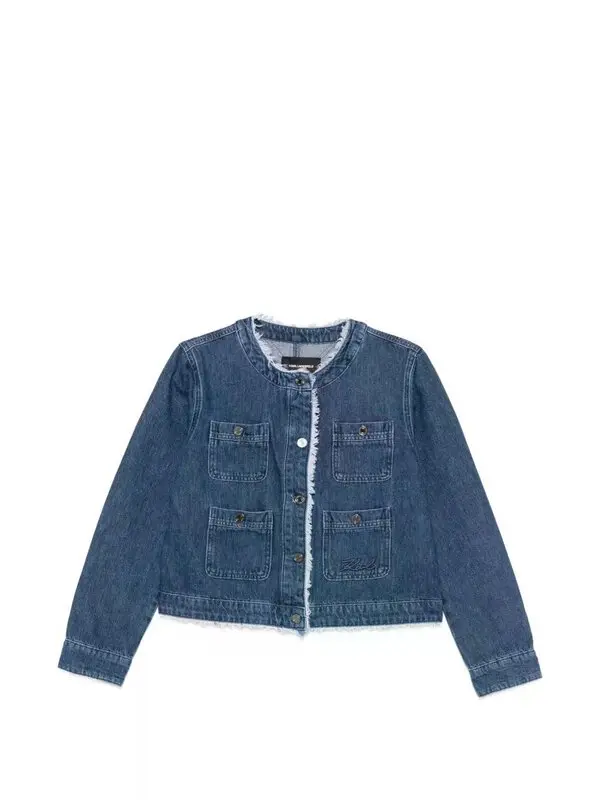 Karl Lagerfeld Frayed-edge Denim Jacket - Blue