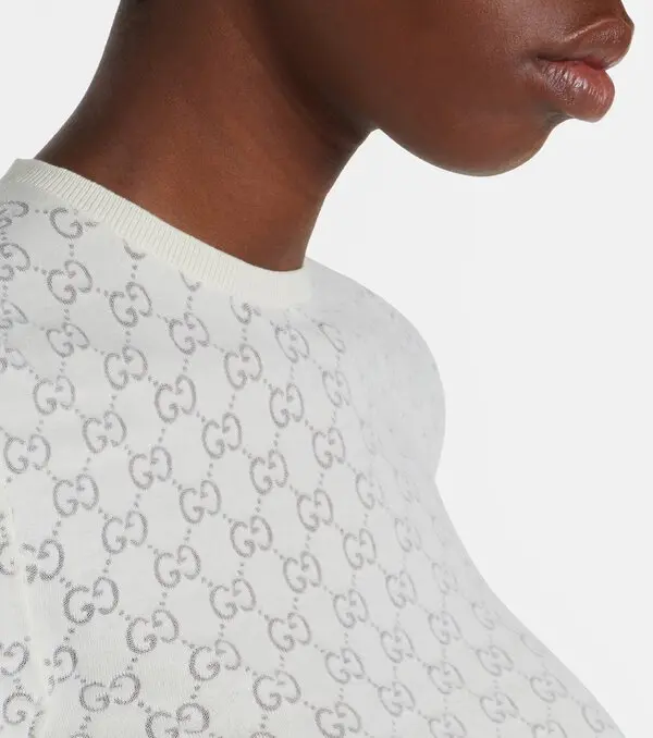 Gucci Gg Cotton-blend Devoré T-shirt - White