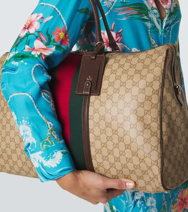 Gucci Gg Web Stripe Medium Duffel Bag