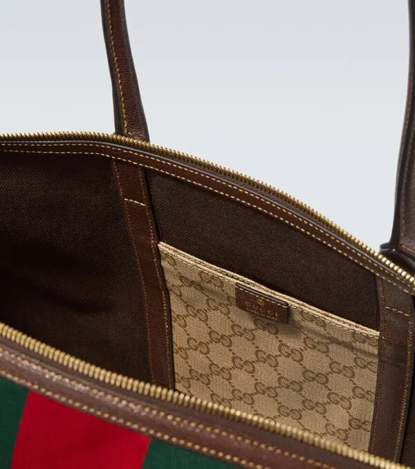 Gucci Gg Web Stripe Medium Duffel Bag
