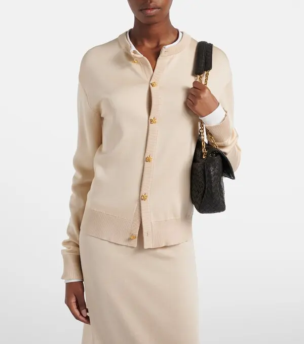 Bottega Veneta Nodo Quadro Layered Silk Cardigan