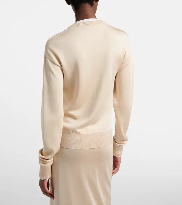 Bottega Veneta Nodo Quadro Layered Silk Cardigan