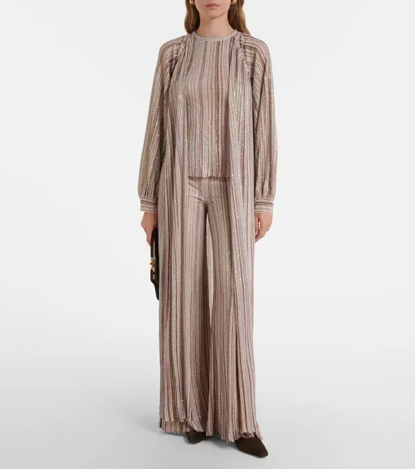 Missoni Striped Lamé Wrap Cardigan