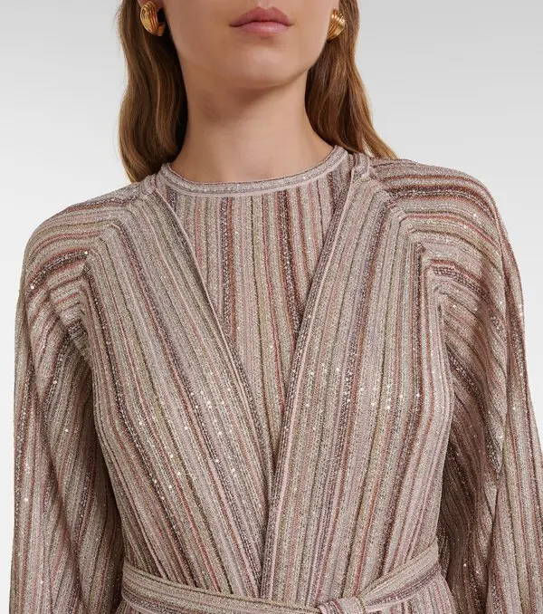 Missoni Striped Lamé Wrap Cardigan