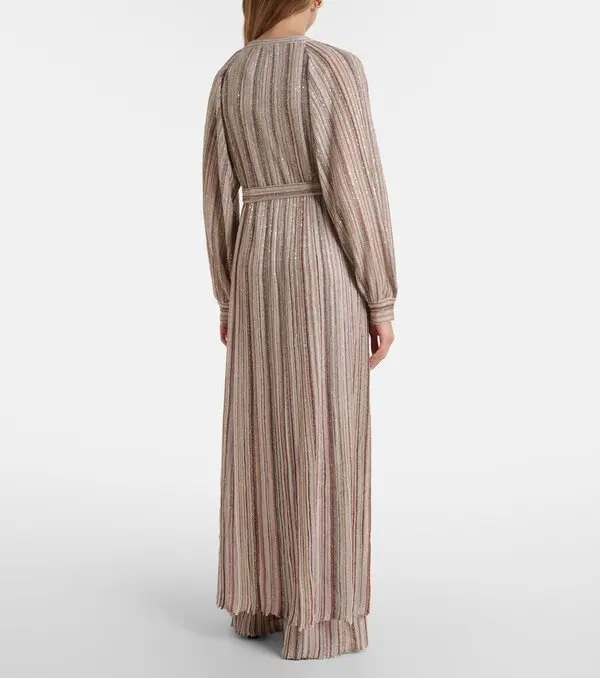 Missoni Striped Lamé Wrap Cardigan