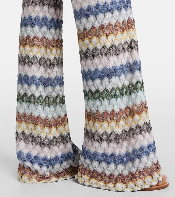 Missoni Knitted Lamé Flared Pants - Multicoloured