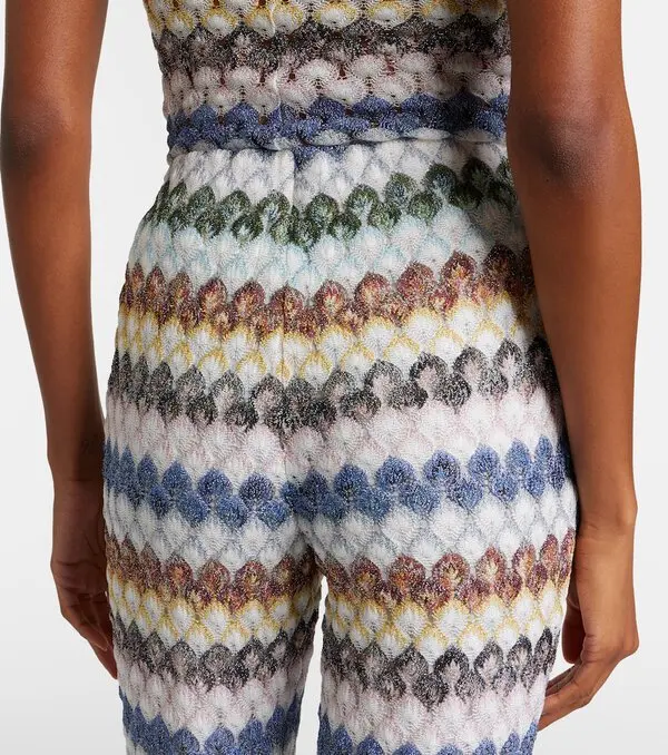 Missoni Knitted Lamé Flared Pants - Multicoloured