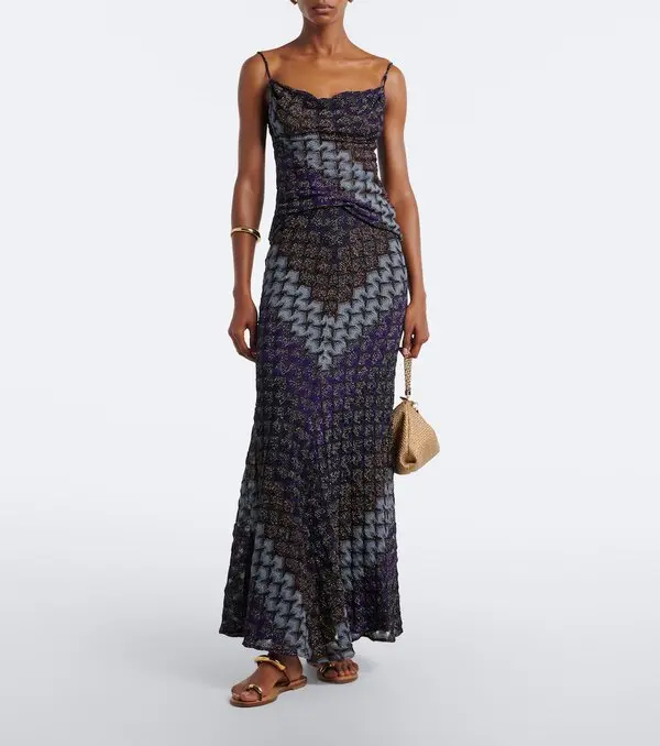 Missoni Knitted Lamé Maxi Skirt