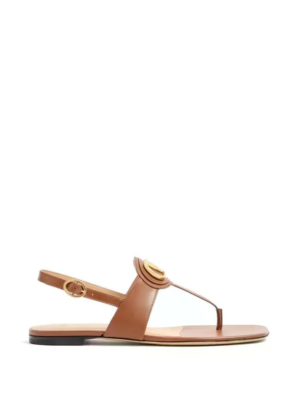 Valentino Garavani Vlogo Signature Thong Sandals - Brown