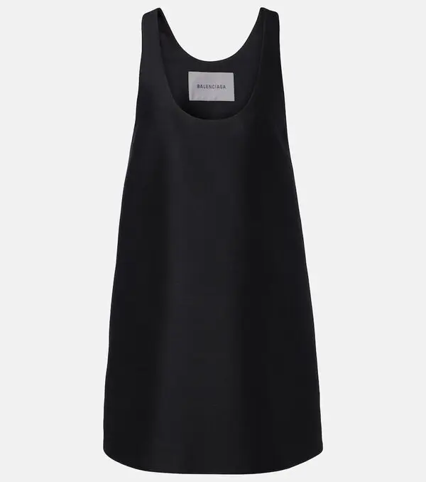 Balenciaga Wool And Silk Mini Dress - Black