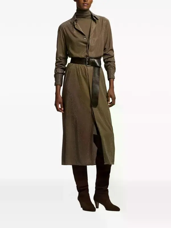 Ralph Lauren Adrien Crystal-embellished Silk Midi Dress - Brown