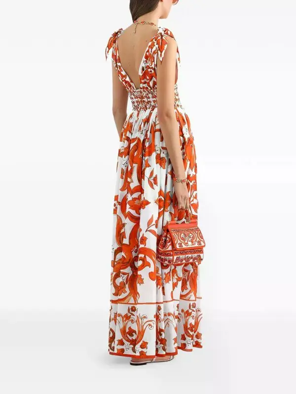 Dolce & Gabbana Majolica Print Long Dress