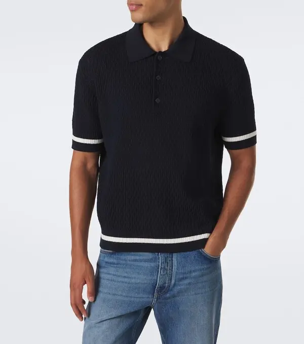 Givenchy Crochet Cotton Polo Shirt